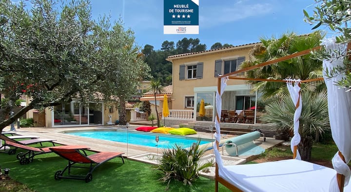 @Villa Des 14 Oliviers 4*-clim -Piscine & Jacuzzi - Le Luc