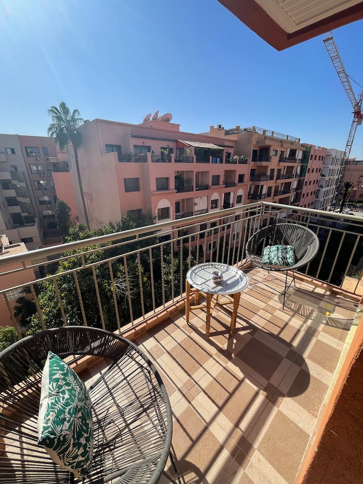 Appart Centre-ville/terrasse Ensoleillée Avec Wifi - Marrakesh