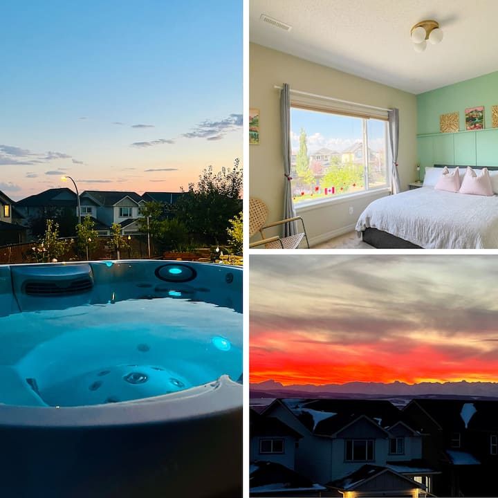 Luxury Suite: Hot Tub Spa & Rocky Mountain Views - Cochrane