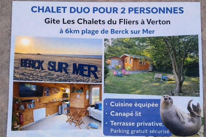 Chalet 2p Gite Les Chalets Du Fliers Berck Verton - Baie de Somme