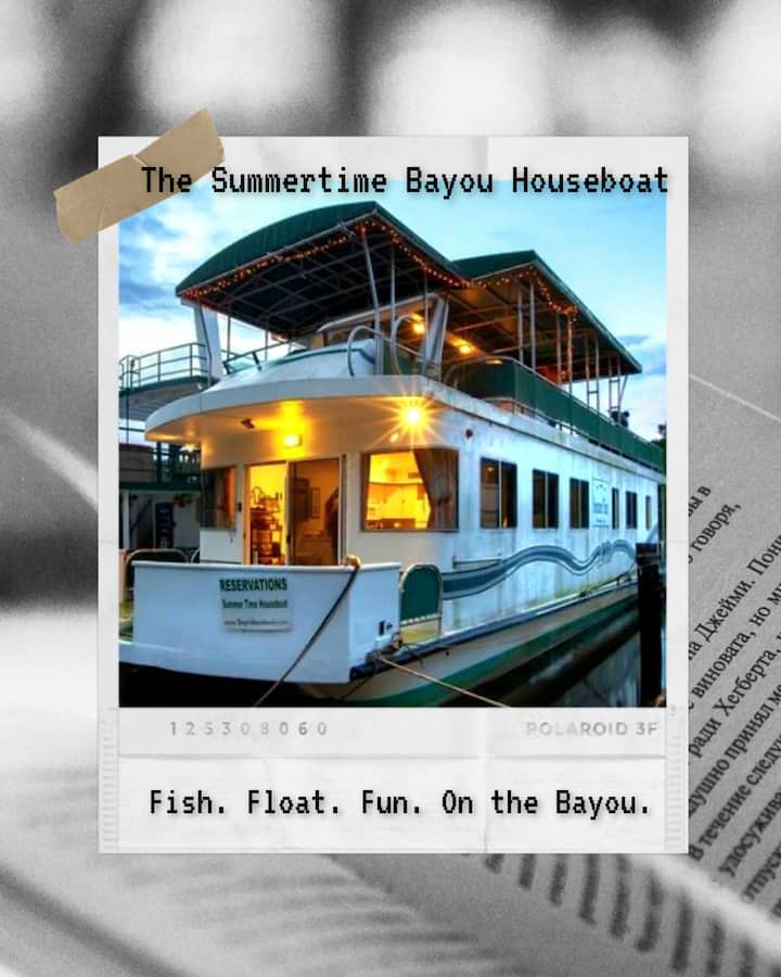 Summertime Bayou Houseboat Oasis: Spa Fish & Kayak - Louisiana