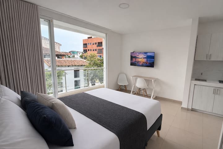 302balcón, A/c, Netflix Y Wifi Rápido – Studio 302 - Cali