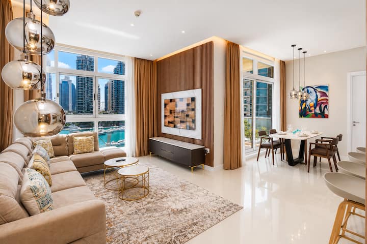 Stylish Waterfront Getaway Home In Irisblue Marina - Dubai Marina