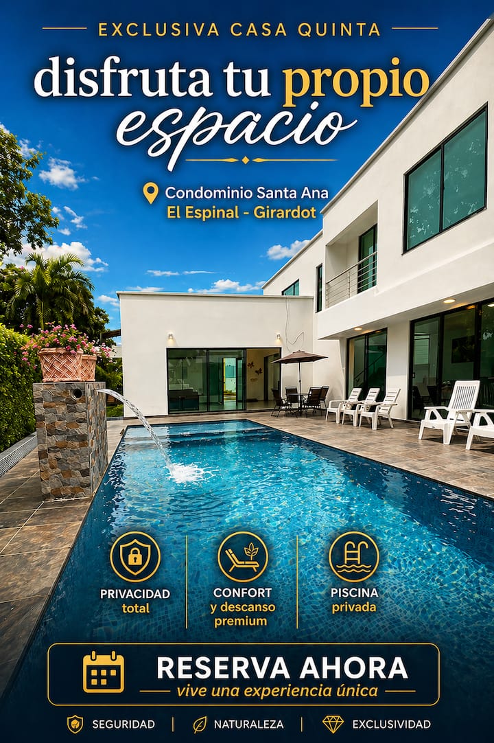 Casa Con Piscina Privada Santa Ana - El Espinal
