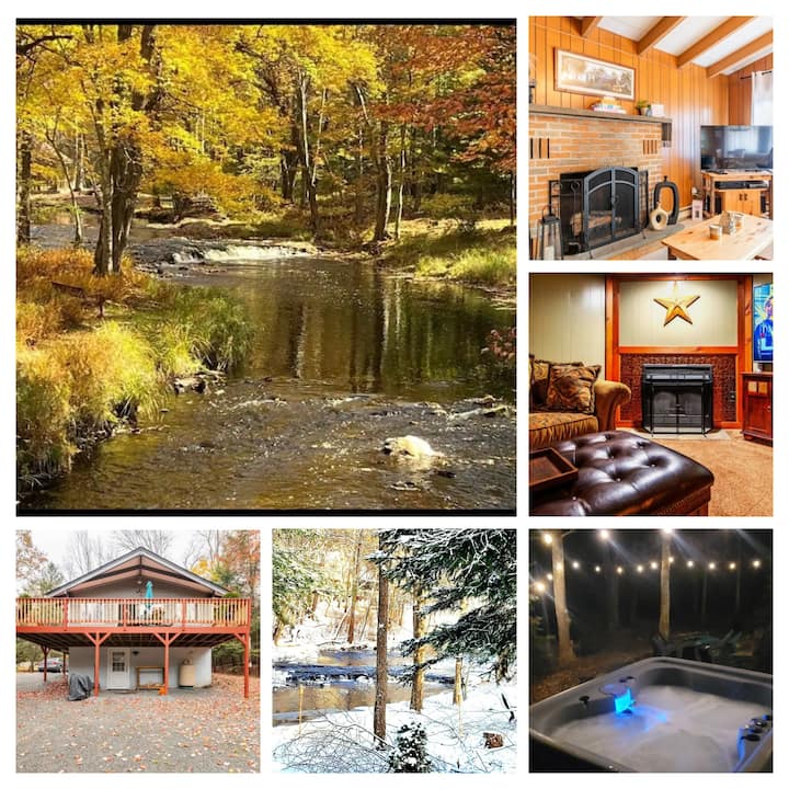 Beautiful/waterfront/hottub/2fireplaces/kingbed. - Gouldsboro Lake, PA