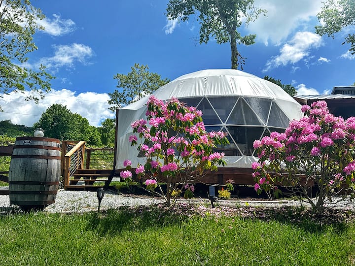 Luxury Geodome, Winery View, Hot Tub - Banner Elk, NC