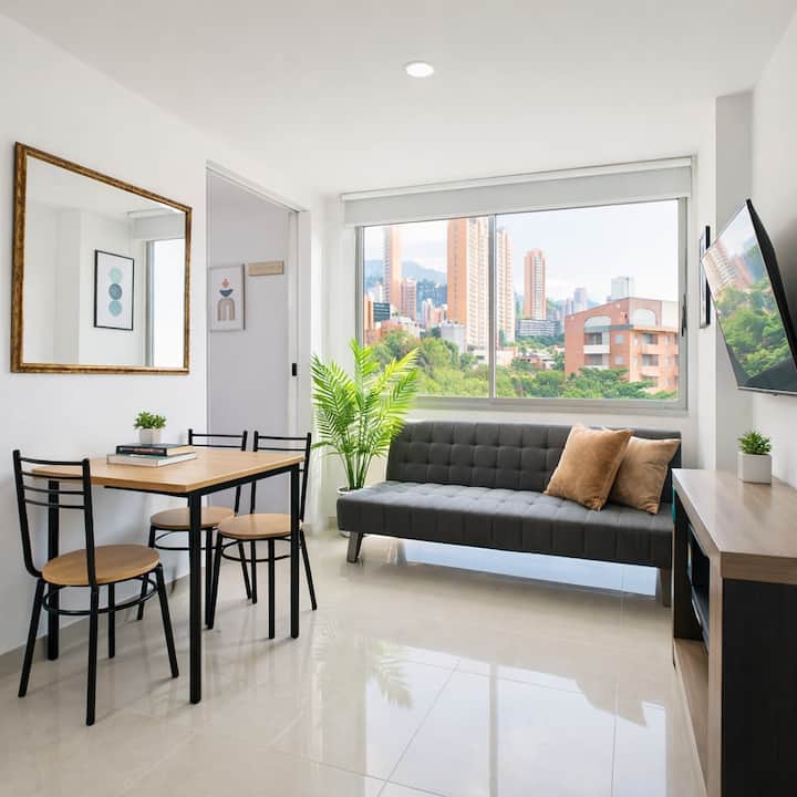 Cómodo Apto Poblado 2 Habit, Piso 15,free Parking - Medellín