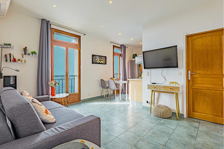 Vue Mer Plage Mala, 2 Pièces Calme Et Lumineux - Èze