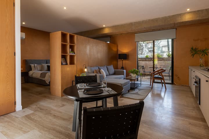 Loft Con Terraza Privada, Ac Y Estacionamiento. - Guadalajara