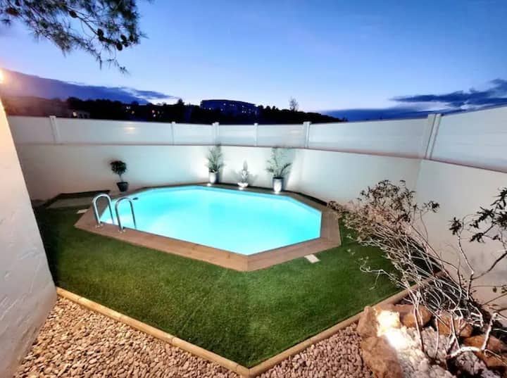 Piscine Privée Bbq Terrasse Clim 20 Min Des Plages - Grabels