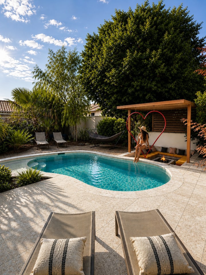 4 Chambres-piscine 27°c-brasero+barbecue+babyfoot - Cavaillon
