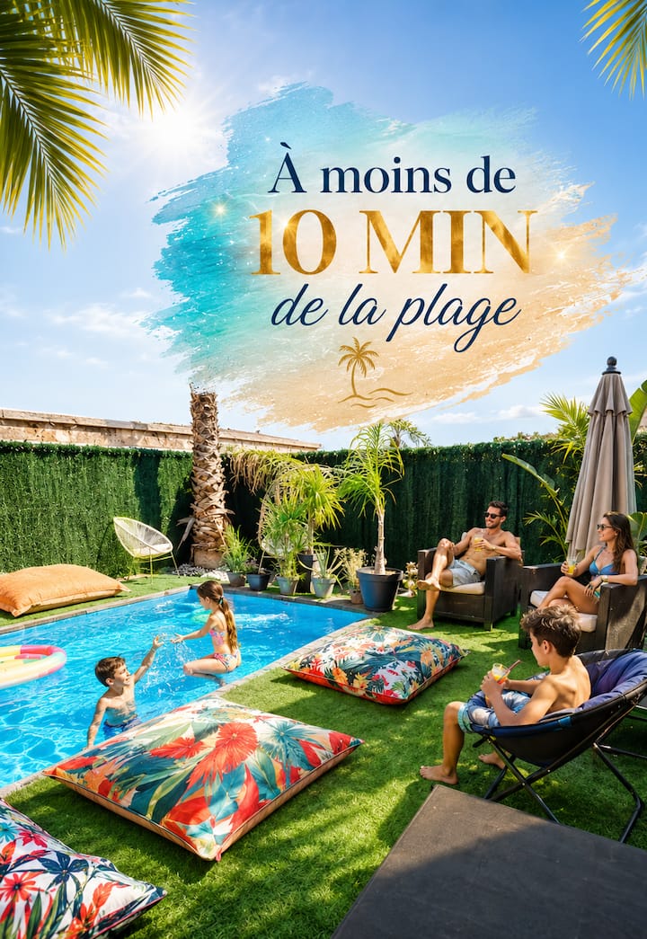 Joli Appart Piscine 6 Voyageur- 8 Minutes Plage - Le Barcarès