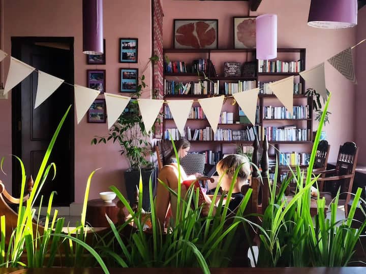 The Wooden Home By The River With A Library - Vietnam