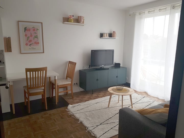 Appart 1 Chambre & Salon Séparé - Clim - 40m2 - Aéroport de Bordeaux Mérignac (BOD)