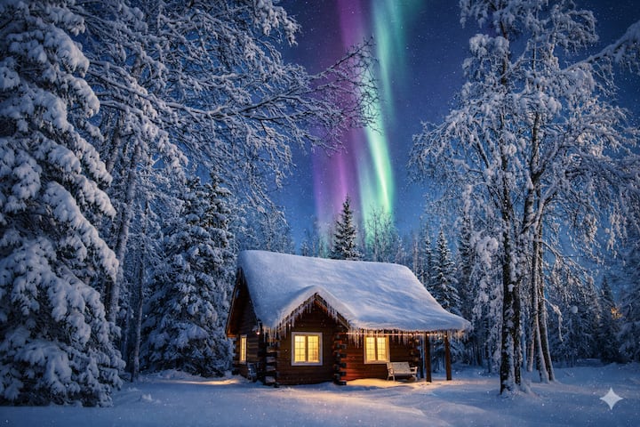 Northern Lights Log House W/ Sauna - Alaska