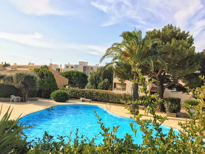 Appartement Climatisé - Piscine -200m De La Plage - Bandol