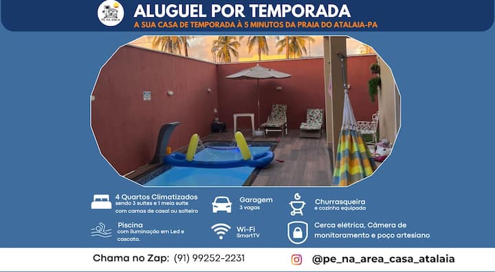 Casa De Férias Ventilada Com 4/4 à 5 Min Da Praia - Salinópolis