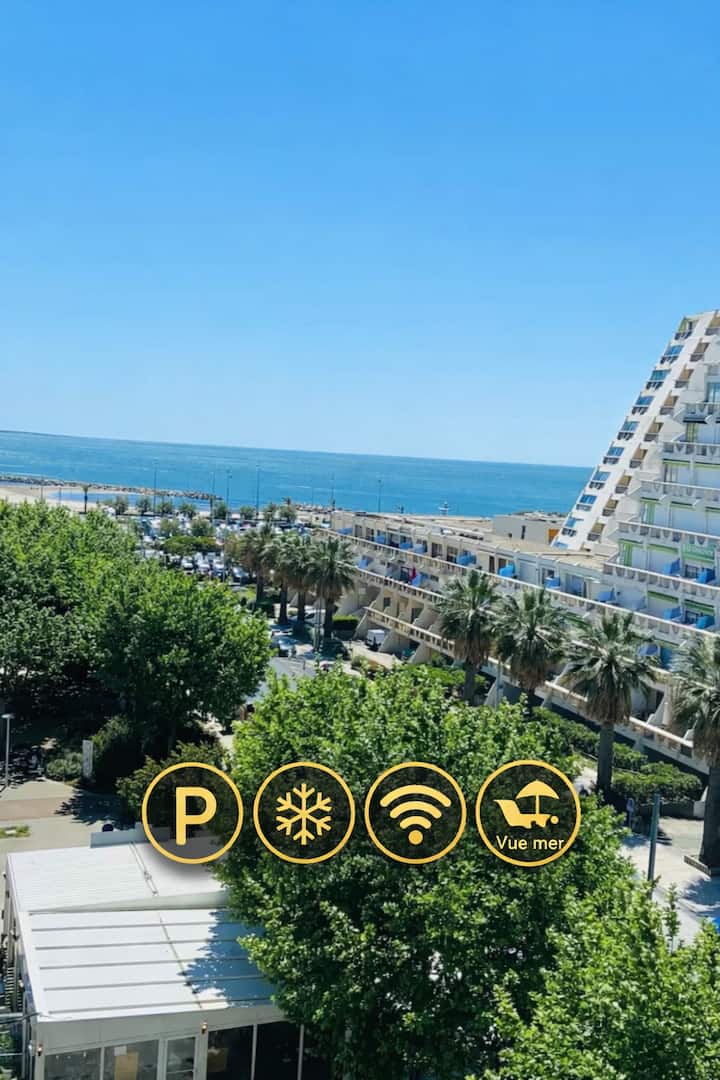 Magnifique Appartement Vue Mer-port, Clim, Parking - La Grande-Motte