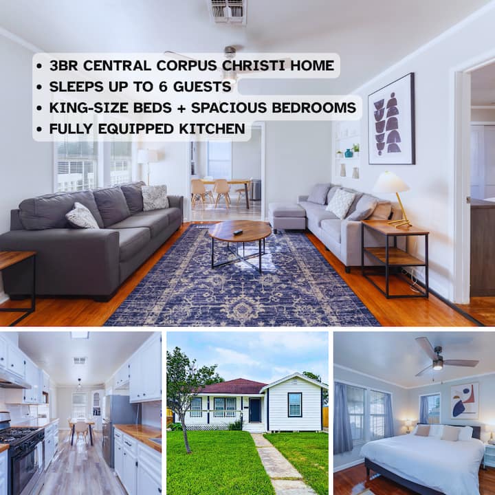 Central 3br Comfortable Family-friendly Extd Stay - Corpus Christi, TX