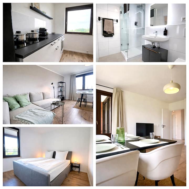 Rheinblick 2z, Balkon, Messe, Küche, Parkplatz - Neuss
