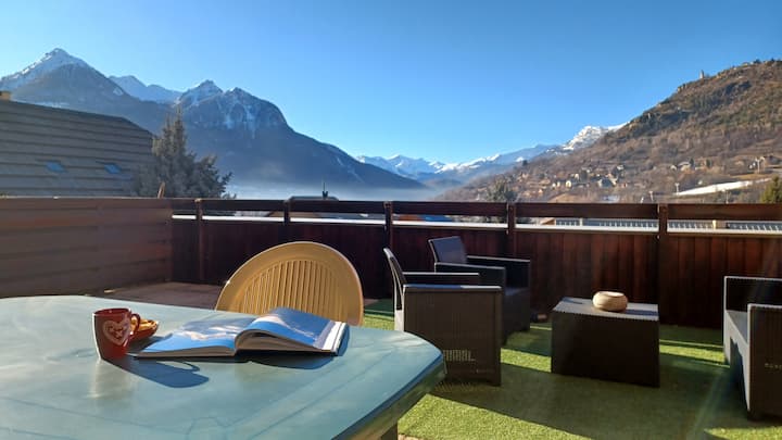 T3 + Cabine Grande Terrasse Plein Sud Centre Ville - Col du Lautaret