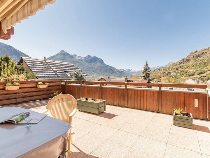 T3 + Cabine Grande Terrasse Plein Sud Centre Ville - Briançon