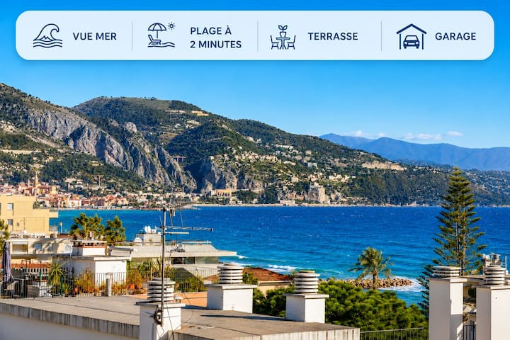 Vue Mer, Terrasse Et Garage – à 2 Min De La Plage - Roquebrune-Cap-Martin