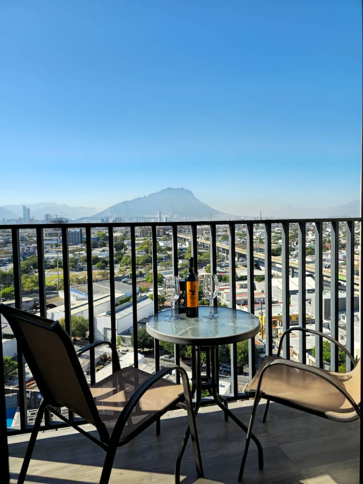 2br Panoramic Apartment Balcony Arenamty Fundidora - Monterrey