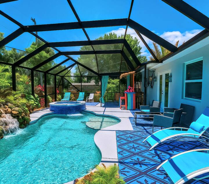 Saltwater Pool, Hot Tub, Tiki Bar ! Total Privacy! - Vero Beach, FL
