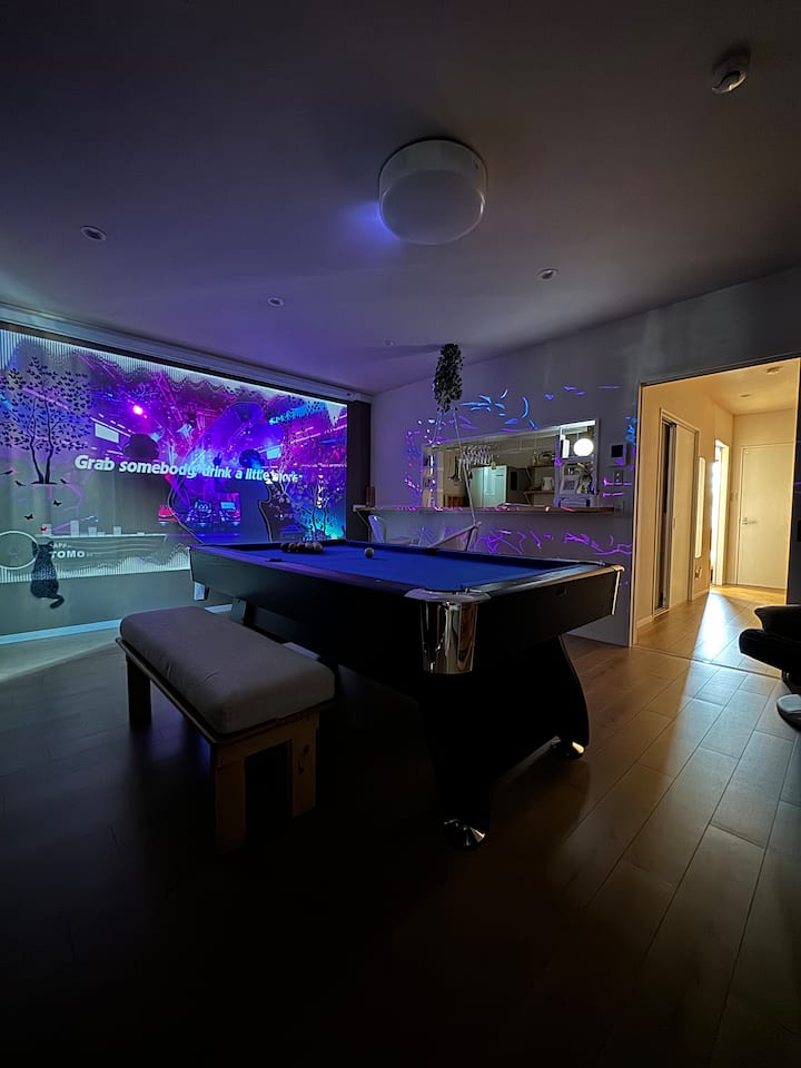 岡山駅徒歩15分/無料駐車場/大型スクリーン/ビリヤード/ハンギングチェア/ゲーム機 - Okayama