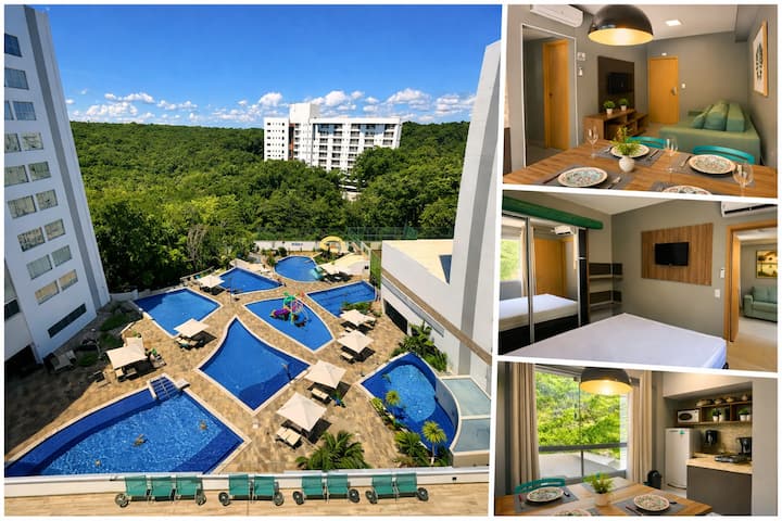 Flat Acolhedor + Acesso Ao Rio | Park Veredas 104 - Rio Quente