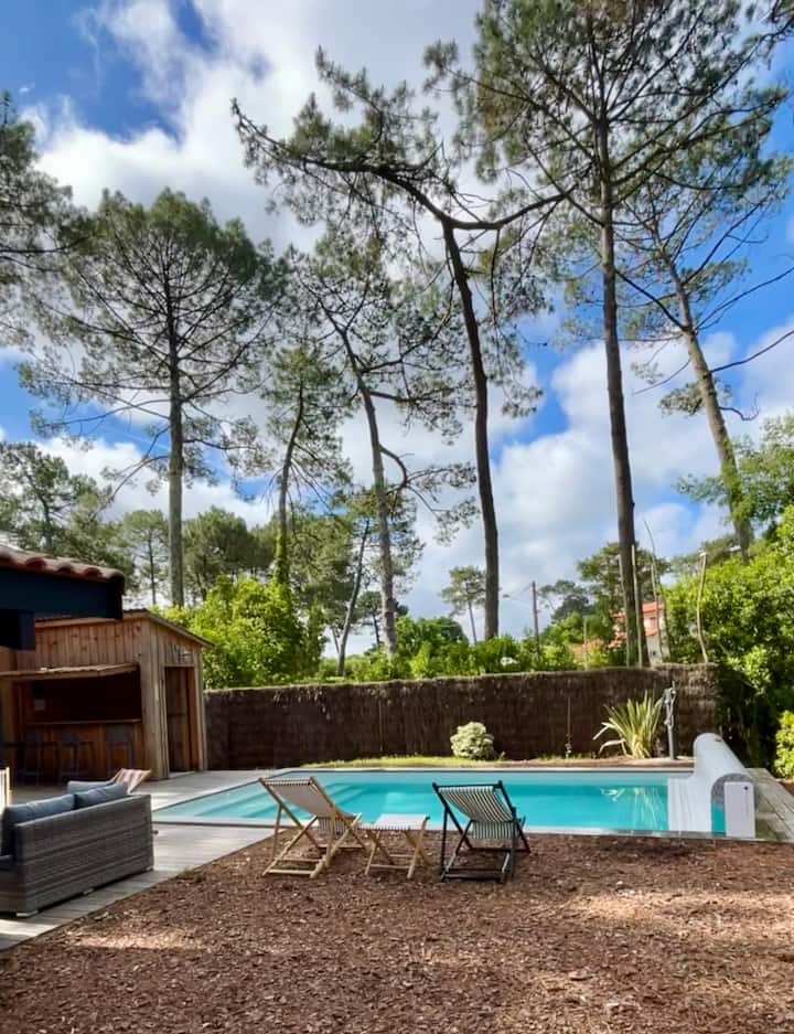 Jolie Villa 5ch Climatisée Piscine Cap Ferret - Bassin d'Arcachon