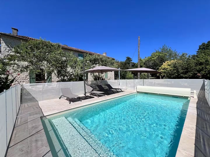 Superbe Maison En Pierre Climatisée Avec Piscine - Marmande