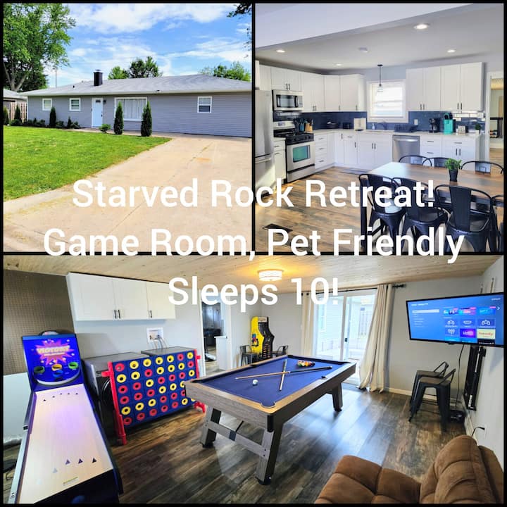 Starved Rock Retreat! Pool Table, King Bed - Ottawa, IL