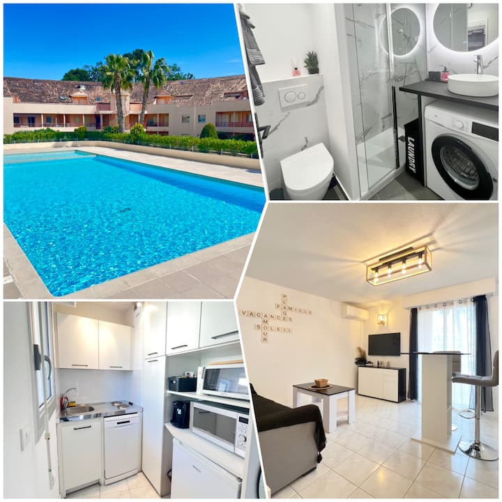 Studio Rénové Terrasse Piscine Garage Plage - Villeneuve-Loubet