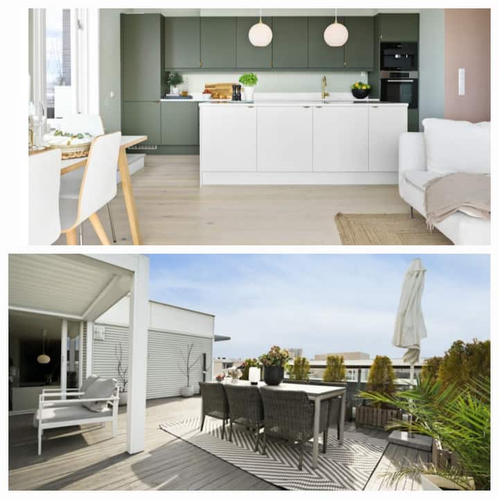 Penthouse Leilighet, Med 60m² Privat Takterrasse - Oslo