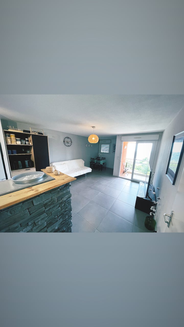 Appart Climatisé, Au Calme. Vue Mer Avec Terrasse - Grasse