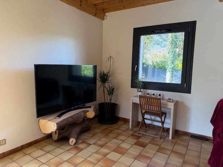 Maison Chaleureuse Avec Grand Jardin Proche Lyon - Solaize