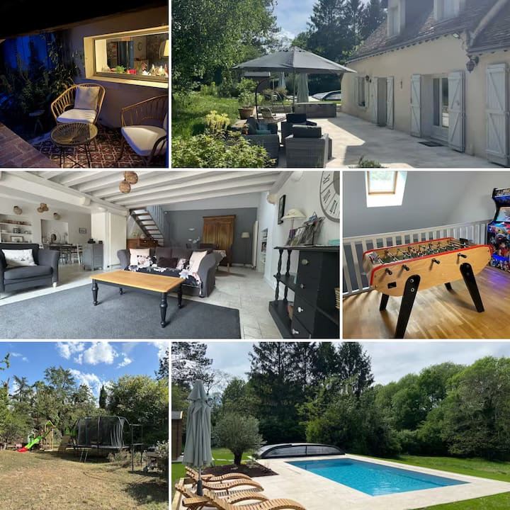 Longère Du Roy Avec Piscine, Baby, Parc, Rivière - Loir-et-Cher