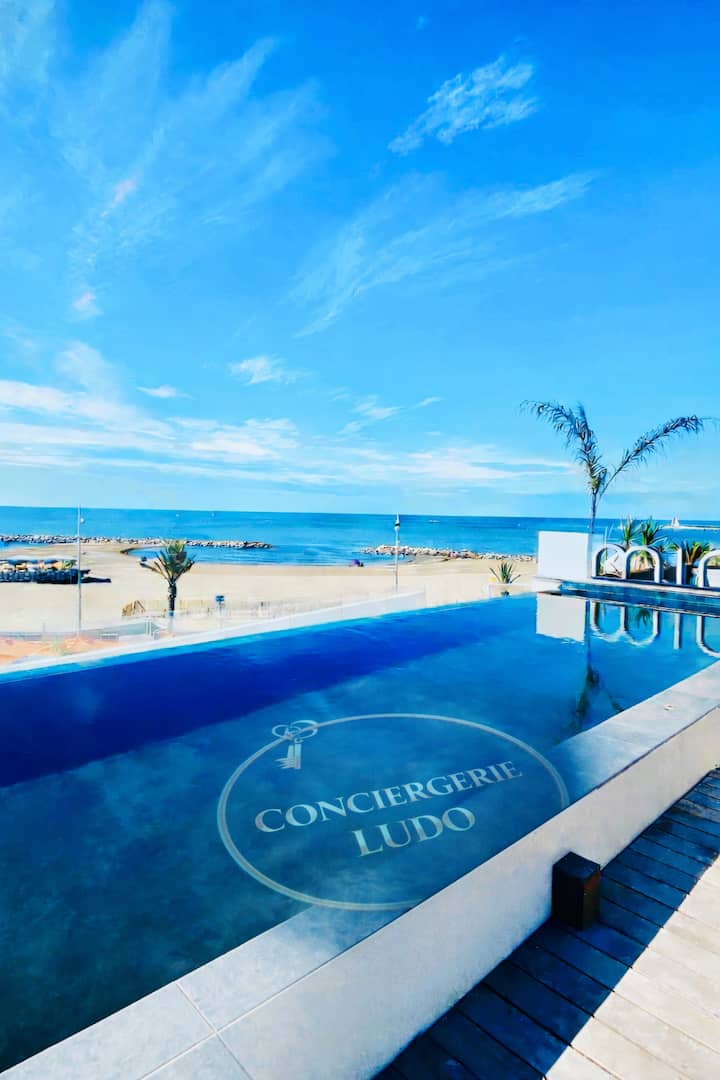 T4 Luxe Vue Mer - Terrasse 35 M2 Piscine - Mauguio