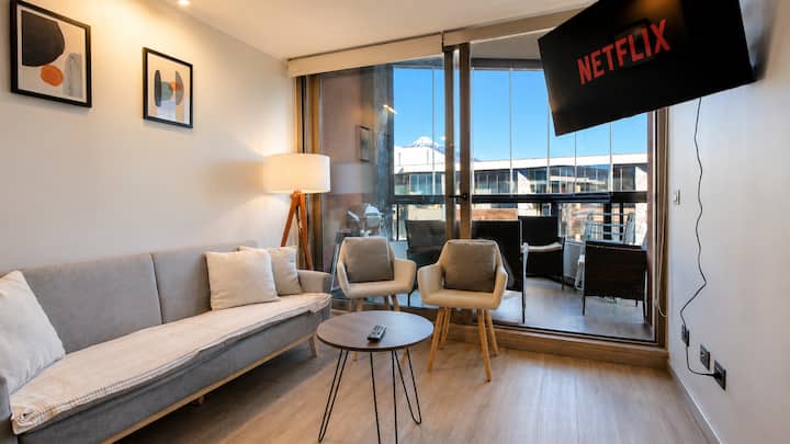 Central Apartment | Pet-friendly | Volcano View - Pucón
