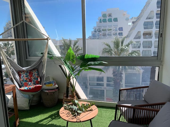 Grand T2 Centre, 2 Terrasses, 200m Plage Ascenseur - La Grande-Motte