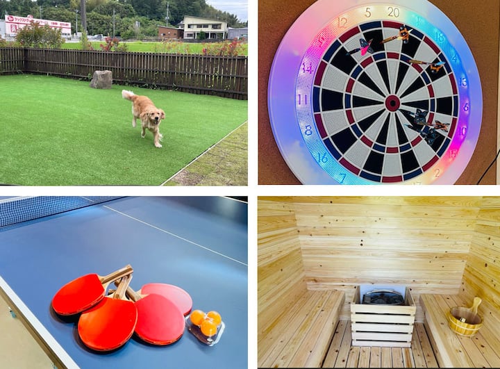 【都心60分】遊び道具満載の秘密基地！卓球やダーツで盛り上がり、サウナとbbq・焚き火でととのう - 이치하라시