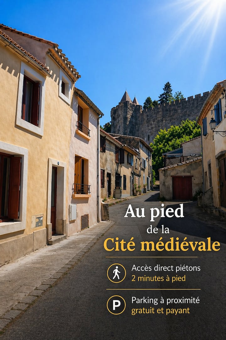 Au Pied De La Cité -Maison Climatisée-accès Direct - Carcassonne