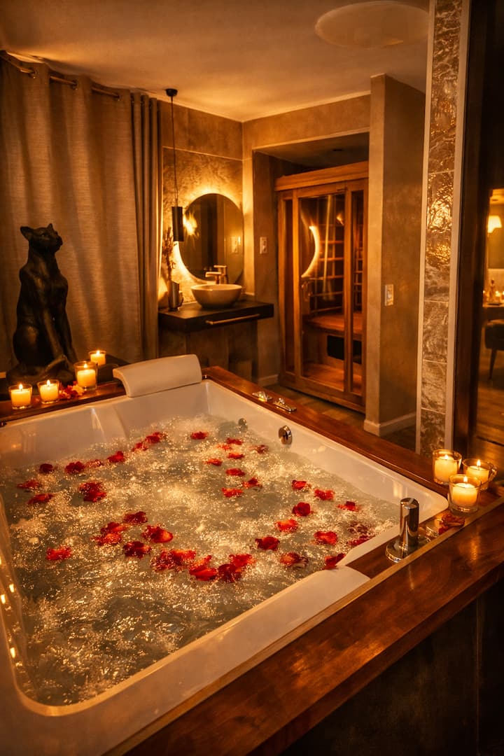 Suite Kalypsô, Romantisme, Balnéo & Sauna Privé. - Arzano