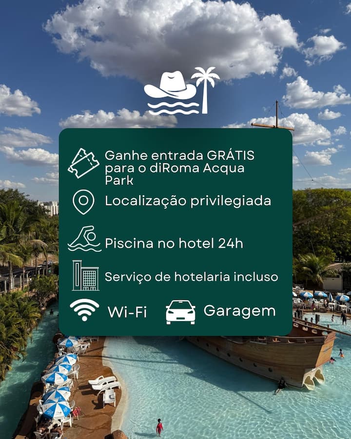 Ganhe Ingresso Acquapark + Hospedagem Caldas Novas - Caldas Novas