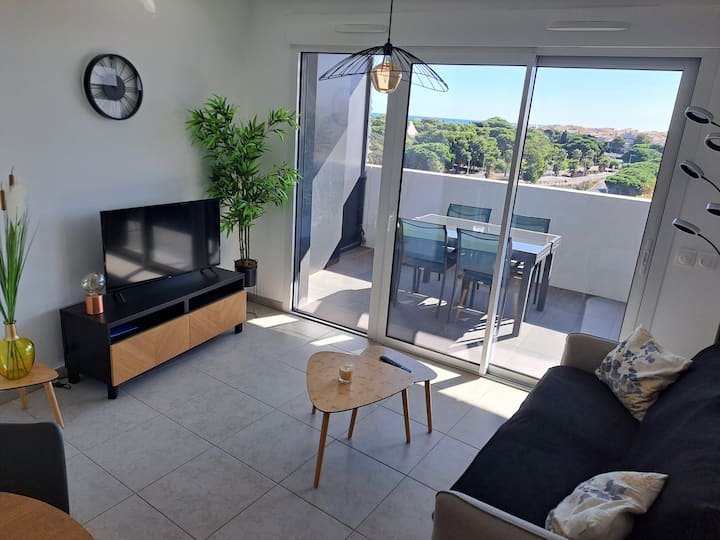 Iconic, T2 Vue Mer, Parking, Clim, Wifi - Agde