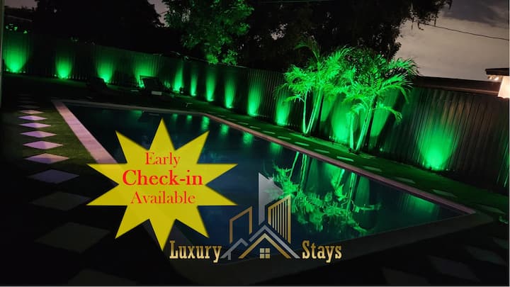 Lux Villa/heated Pool/minigolf/firepit/bbq/games - Miramar, FL