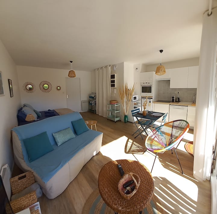 Joli Studio à 50 Mètres De La Plage, Parking, Wifi - 브리타니