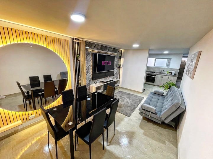 New Apt+wifi+kitchen+tv+laundry+work Area@medellín - Medellín